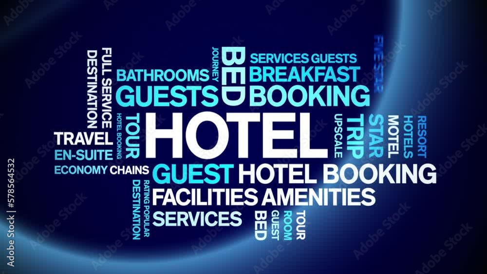 Hotel animated tag word cloud;text design animation kinetic typography ...