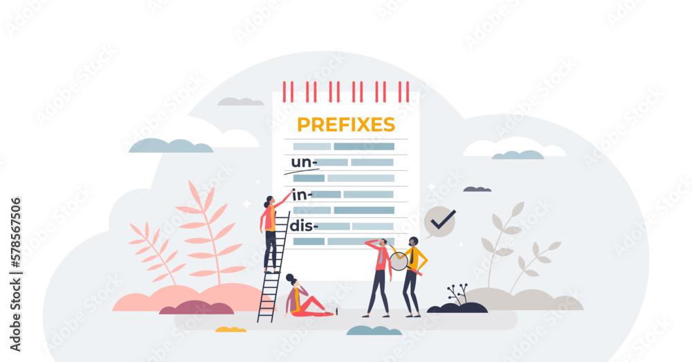 Poster Prefixes learning as english language theory topic tiny person ...