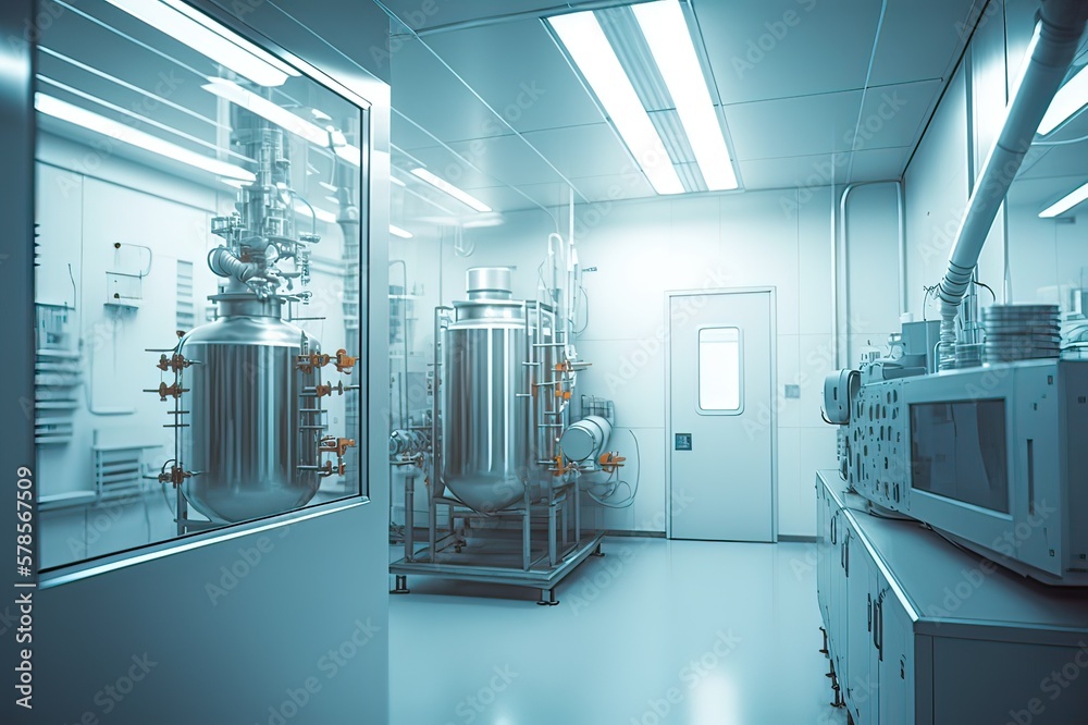 Pharmaceutical Factory Clean Room. Photo generative AI Stock ...