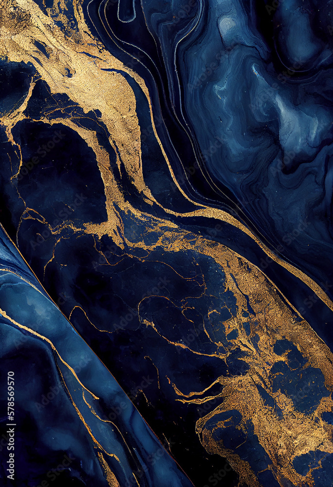 beautiful blue marble background with golden veins, marble stone ...