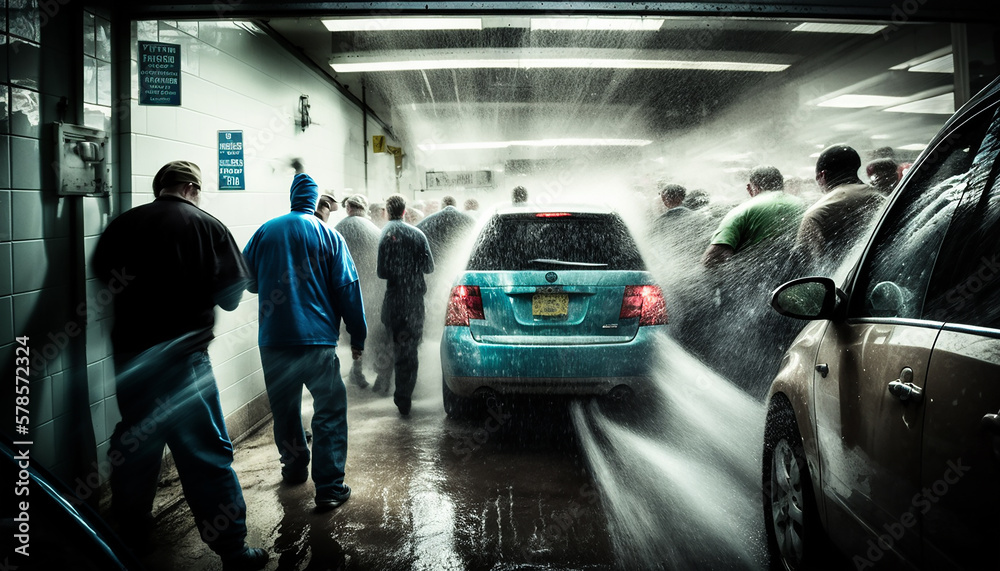 Car Wash, A Busy Day, The hustle and bustle of cars coming in and out ...