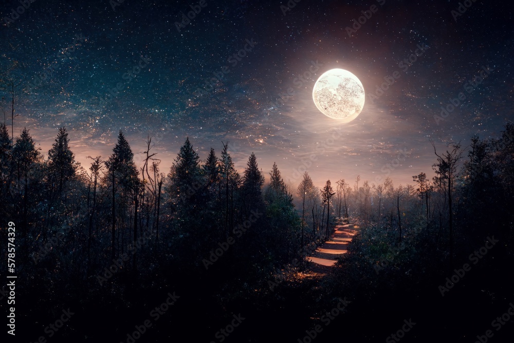Beautiful Forest At Night Hd
