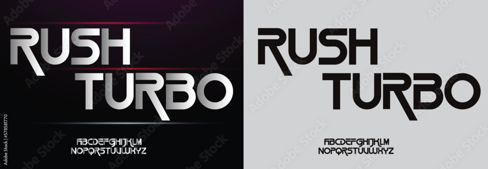 Rush Turbo, Modern Sport Fonts. Typeface Tech style fonts for ...