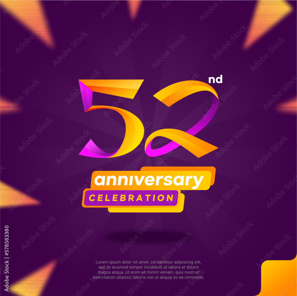 Number 52 logo icon design, 52nd birthday logo number, 52nd anniversary ...