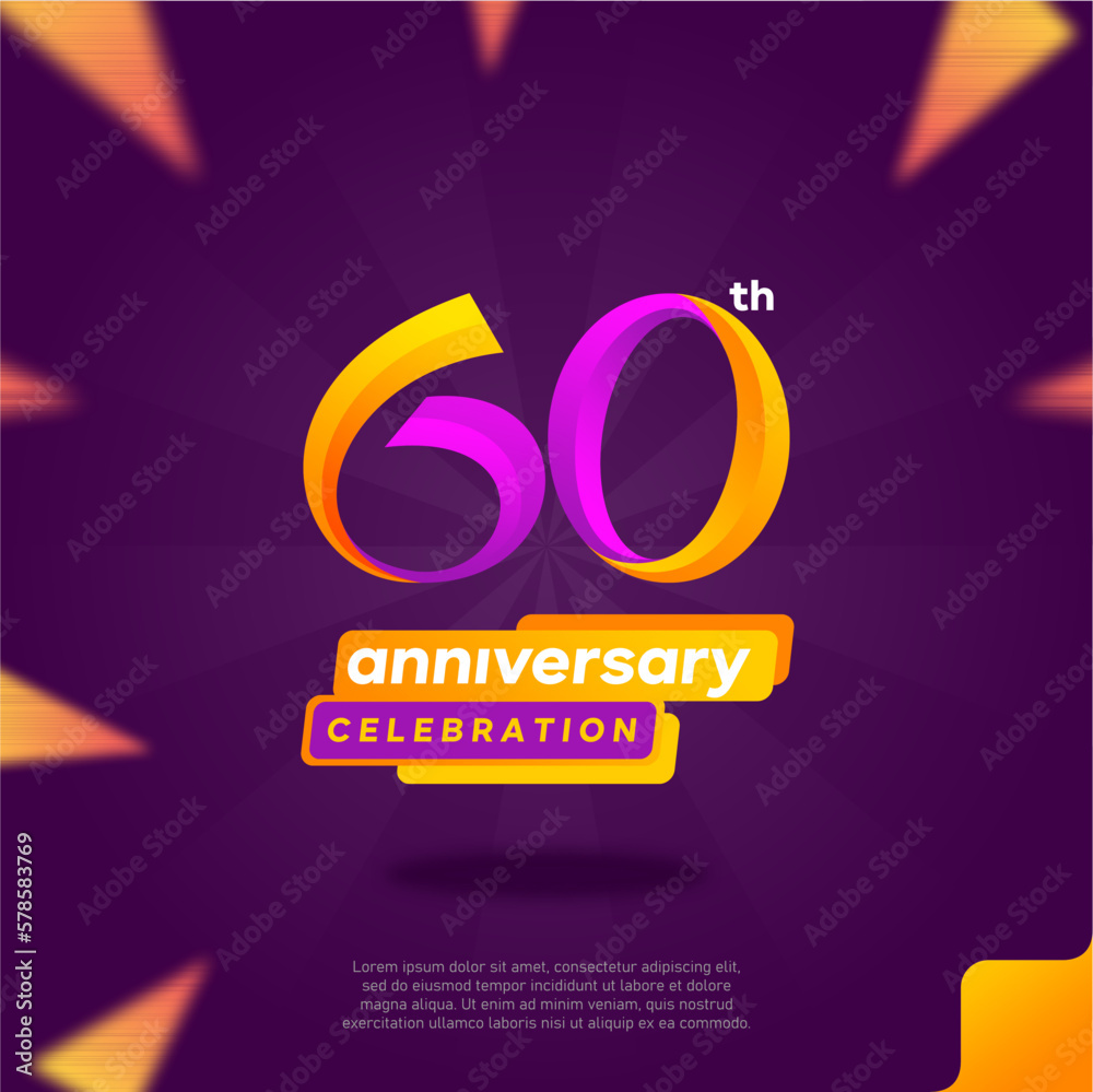 Number 60 logo icon design, 60th birthday logo number, 60th anniversary ...