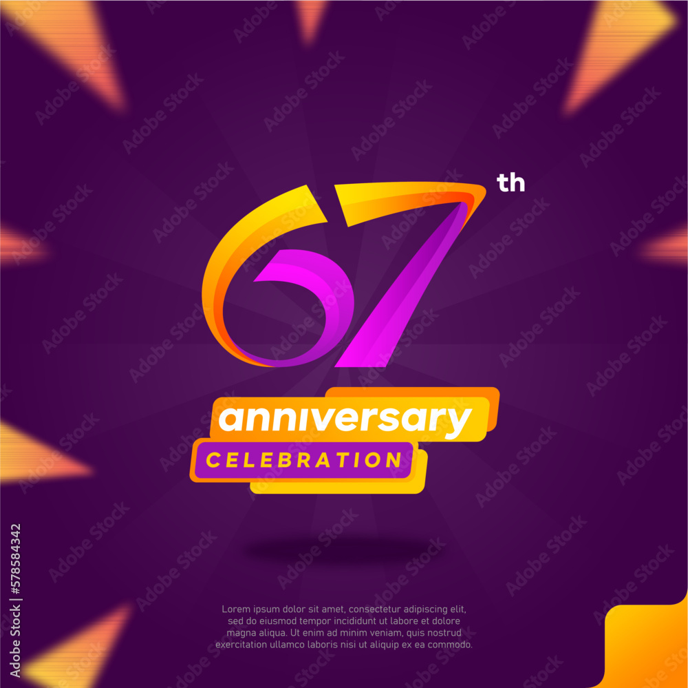 Number 67 logo icon design, 67th birthday logo number, 67th anniversary ...