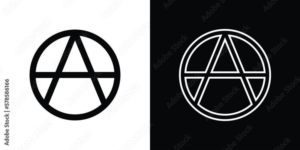 icon anarchy symbol logo Vector illustration. Stock Vector | Adobe Stock