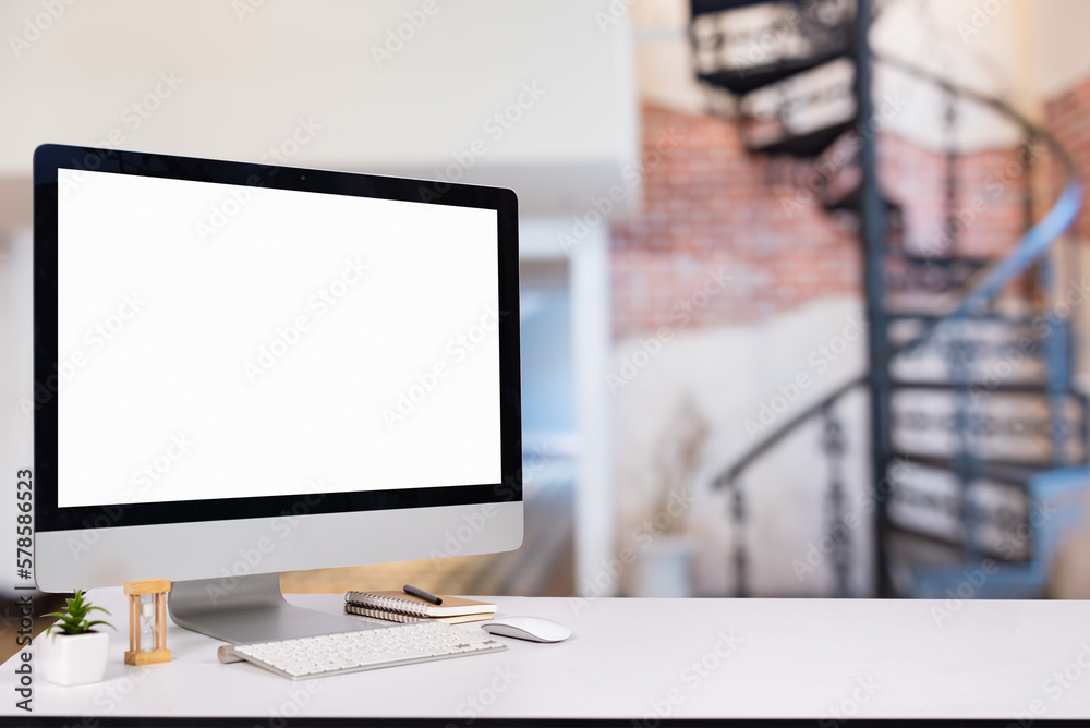 laptop monitor digital pc desk Mockup Blank screen computer desktop ...