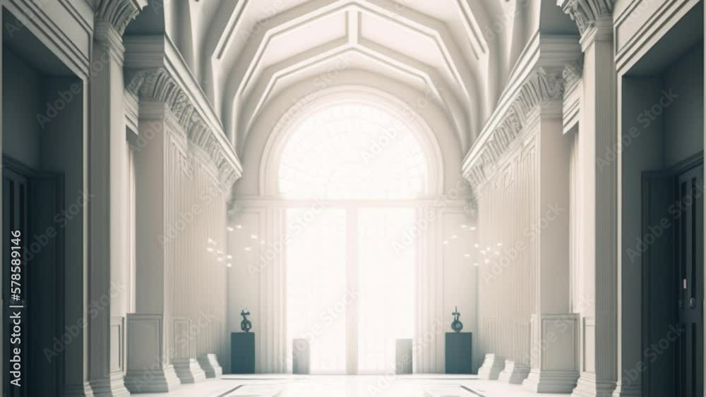 minimal line design hall. front view Stock Video | Adobe Stock