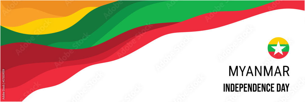 Myanmar independence day or national day banner vector design. Abstract ...