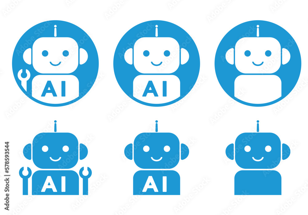 AIロボット イメージアイコンセット イラスト Stock Vector | Adobe Stock