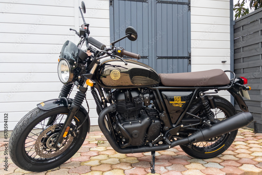 Royal Enfield 650 logo brand and text sign on GT interceptor 120 th ...