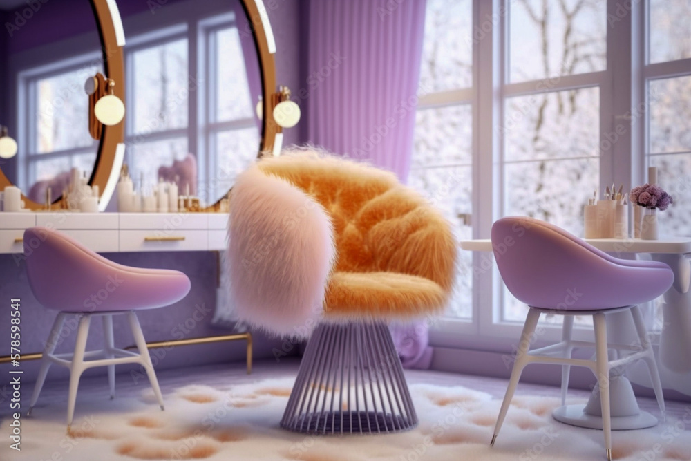 Modern interior of the female beauty salon. Super photo realistic ...