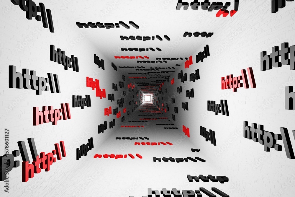 Symbol Sign In White Tunnel Background 3d Render Hypertext Transfer Protocol Secure Web 3