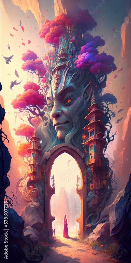 Beautiful fantasy overly glorious trippy ancient ritual zhangjiajiei ai ...