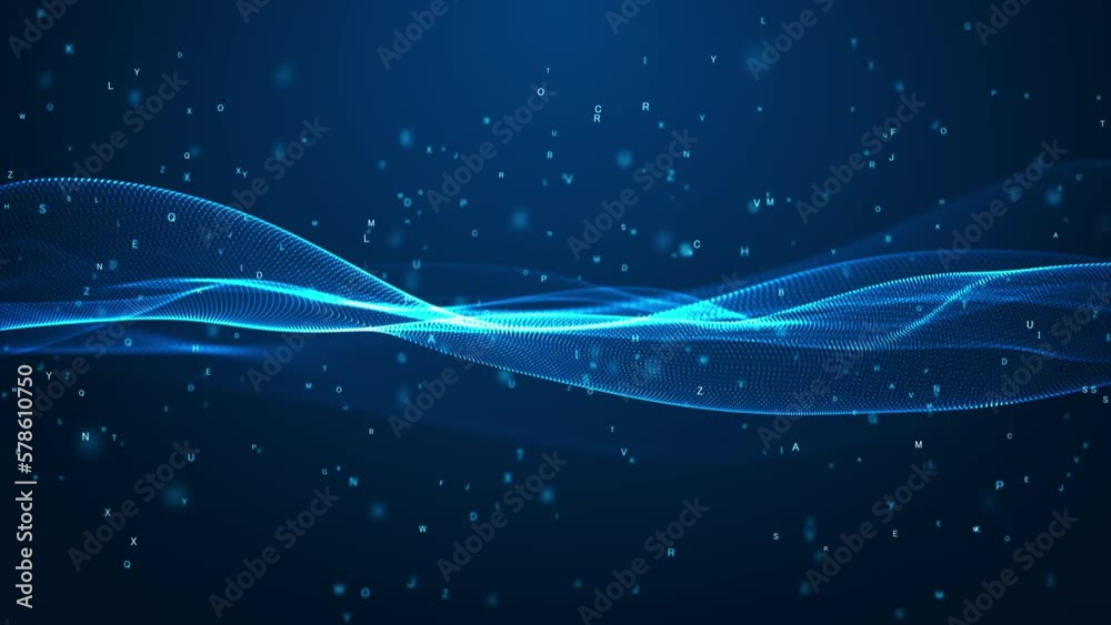Abstract technology wave background concept. Motion of digital data ...