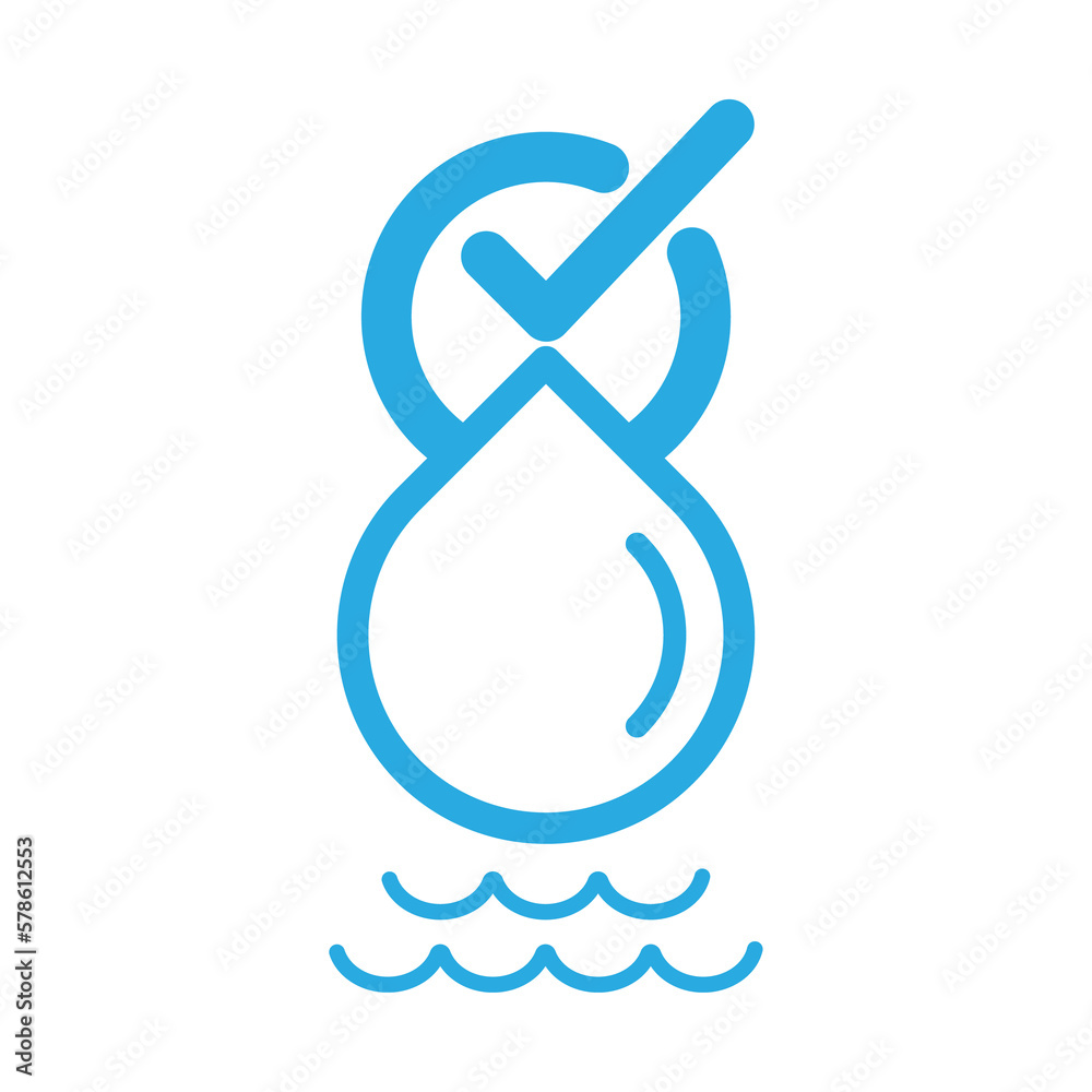 Water quality drop check mark icon. Clean, safe water symbol. Stock ...