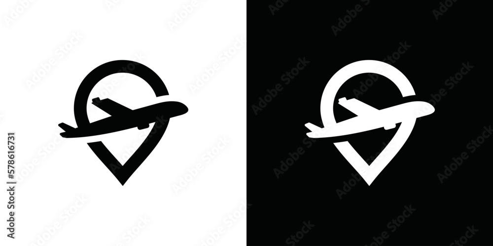 Air travel Icon design template. Travel logos. logo pins. Location on ...