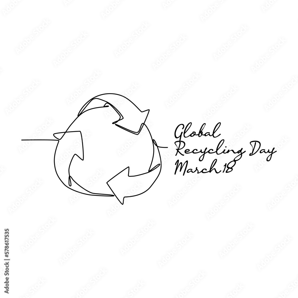 single line art of global recycle day good for global recycle day ...