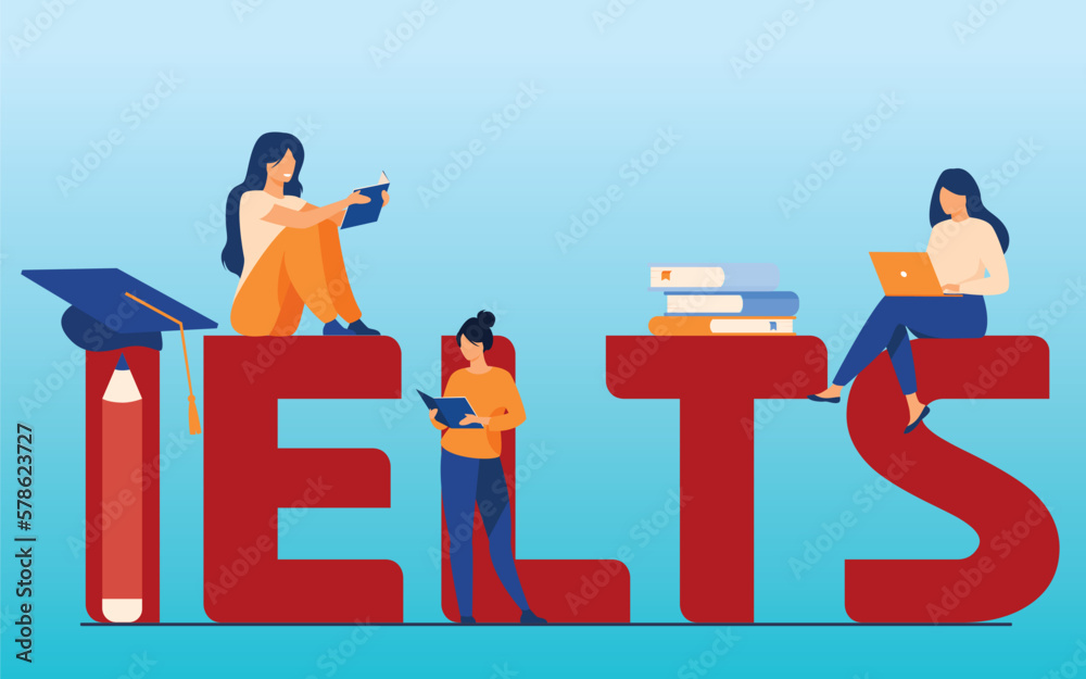 Vecteur Stock IELTS banner with character, IELTS's text best ...