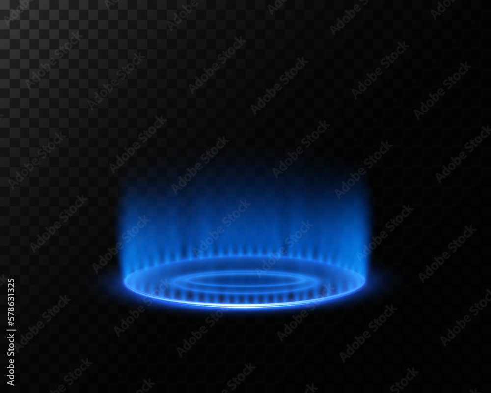 Magic fantasy portal. Futuristic teleport. Light effect. Blue rays of a ...