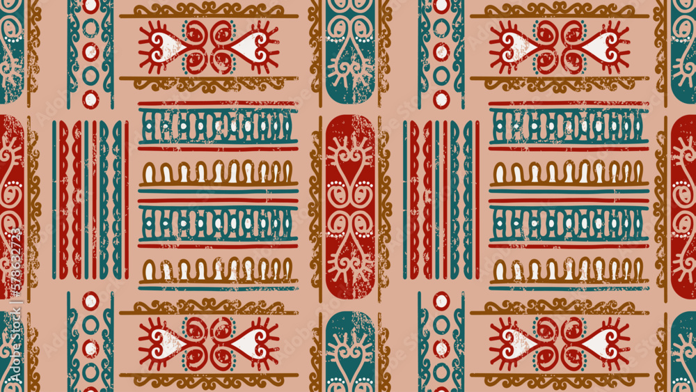 African pattern culture drawing. Hand drawn doodle vector, illustration ...