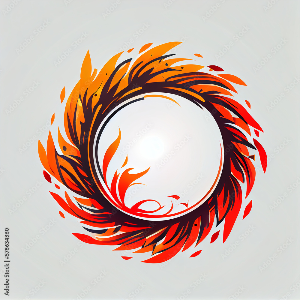 Fiery round circle border background for design and text. Generative AI ...