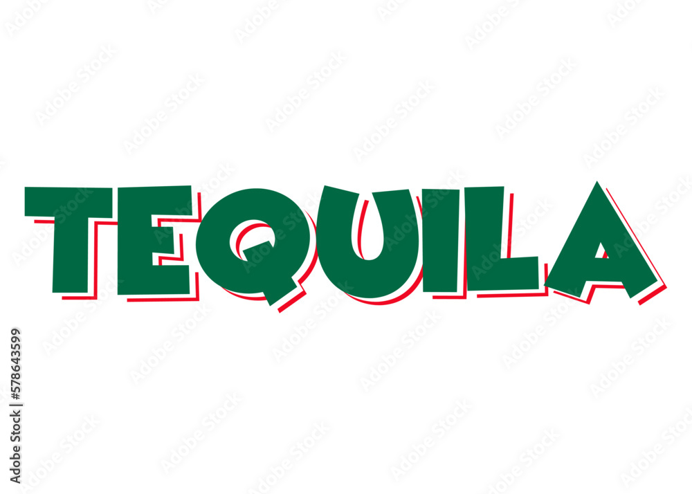 Vetor de Bebida alcohólica tradicional mexicana. Letras palabra tequila ...