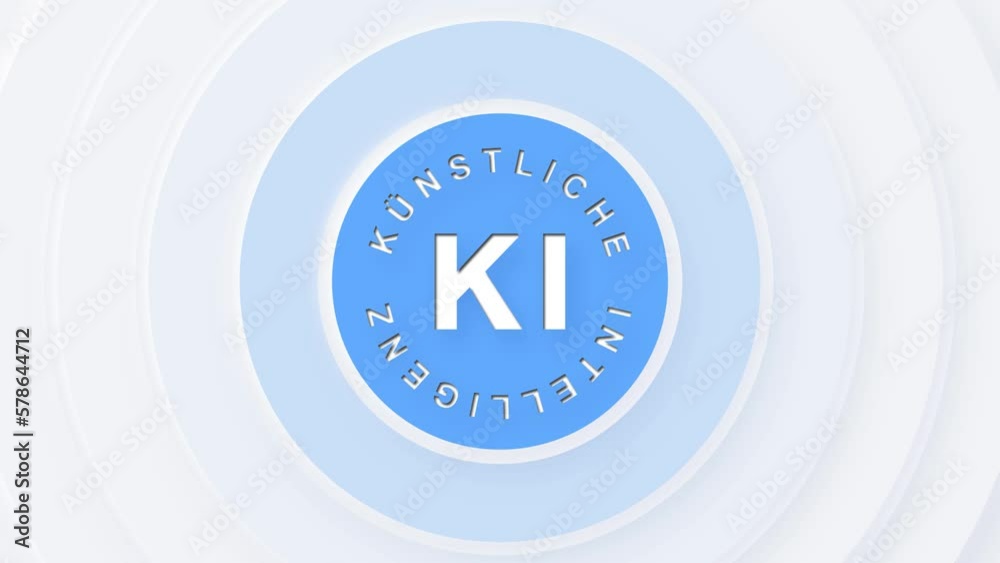 KI sign - Neumorphism Logo Reveal - animated relief structure graphic ...