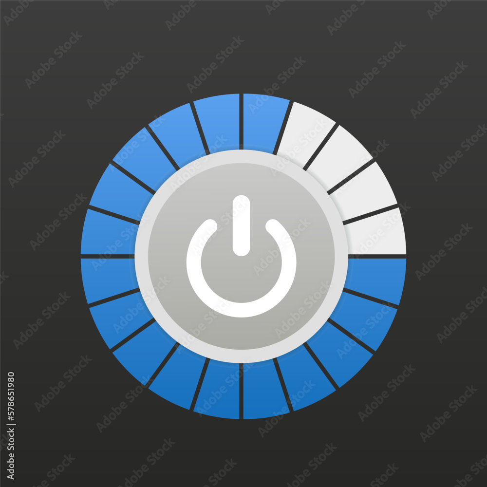 Power button. Gray button on a white background. Normal and active ...