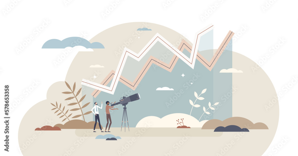 Sales forecasting and various financial profit predictions tiny person ...