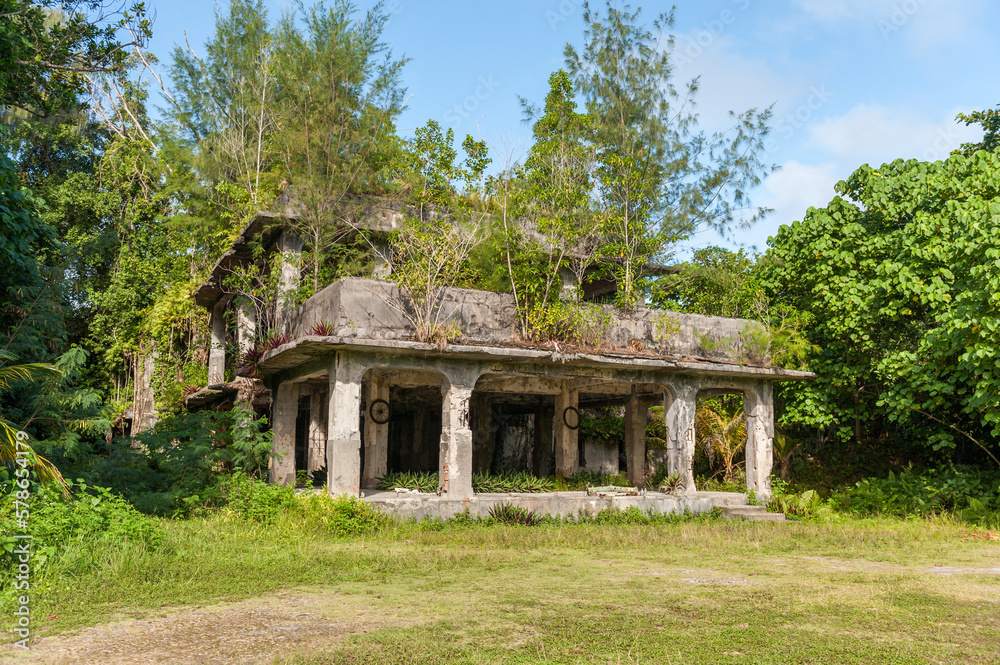 War Heritage in Peleliu, Palau Island. Japanese Headquarter. Micronesia ...