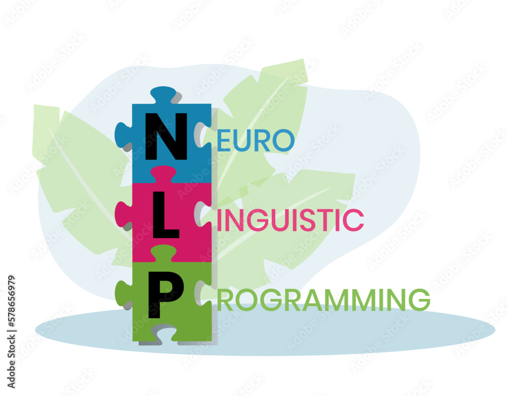 Neuro-linguistic programming NLP vector illustration concept wit icons ... Neuro-linguistic programming NLP vector illustration concept wit icons ...