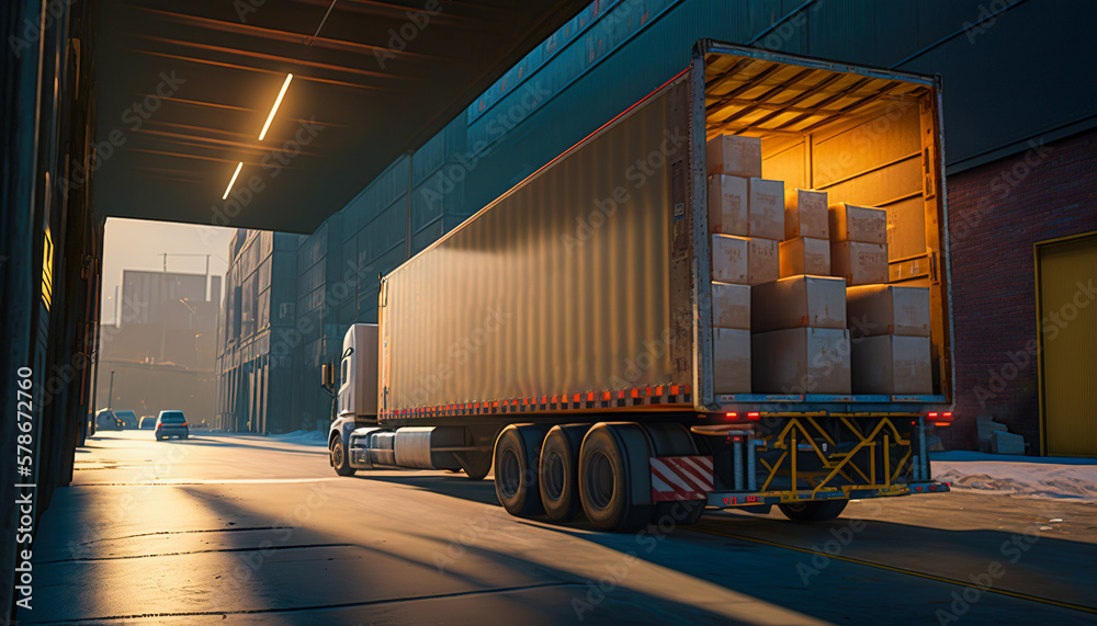 Shipping Made Easy, A Large Delivery Truck with Plenty of Cargo ...