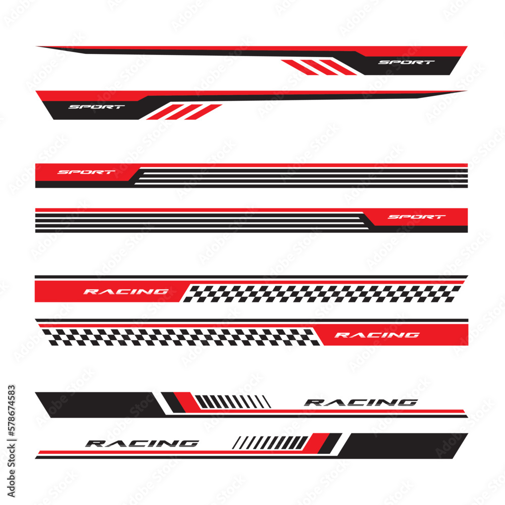 Side car body vector stripes decal. Vehicle vector Decal Stripes for ...