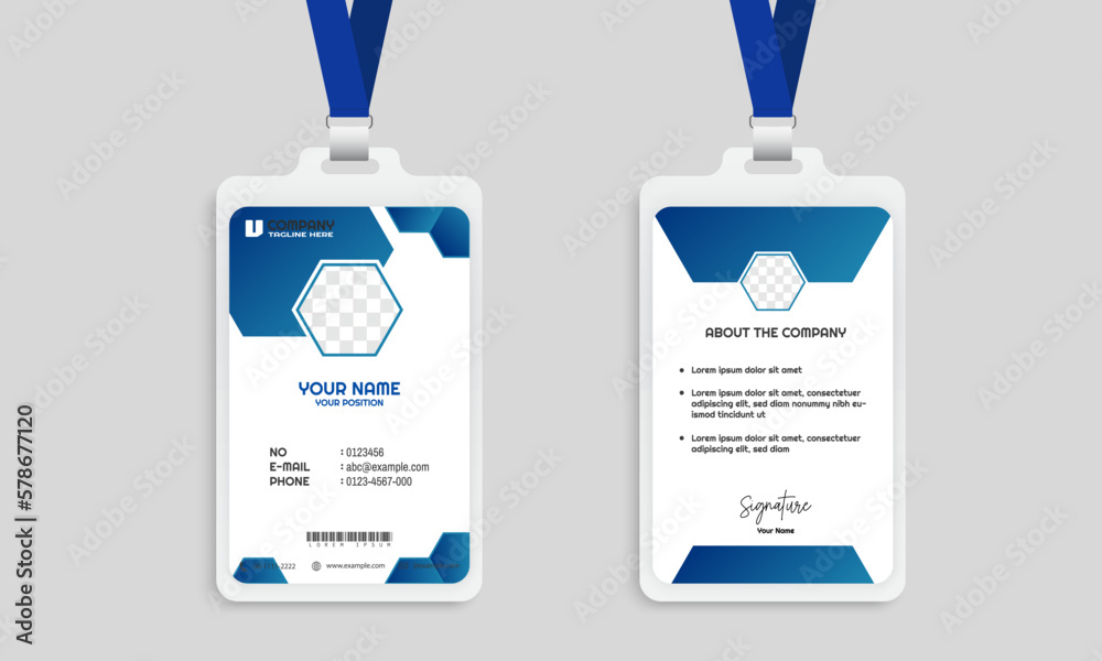 Corporate ID Card Design Template, Flat design name tag badge template ...