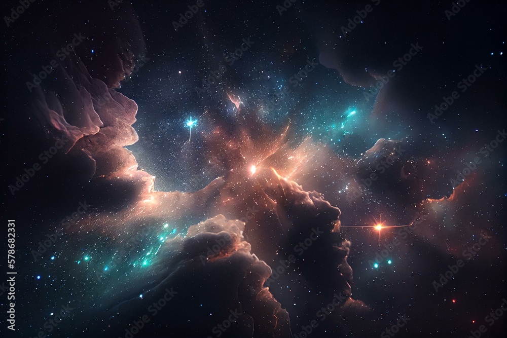 starry sky, starscape, nebula, Milky Way, AI Generated Stock ...