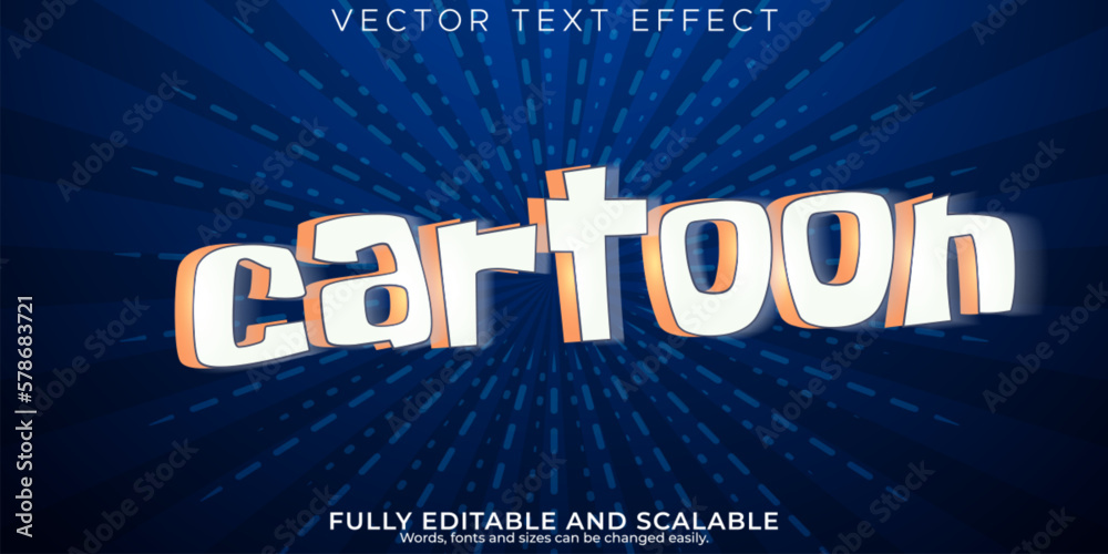 Cartoon text effect, editable comic and child text style Stock ...