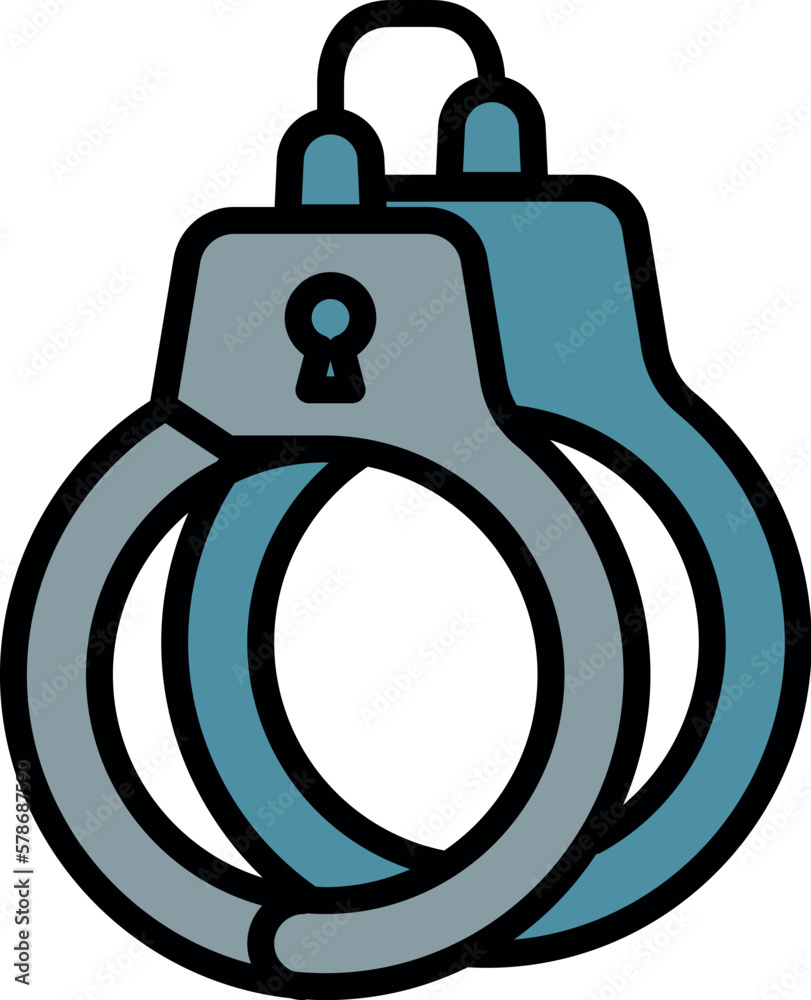 Handcuffs icon outline vector. Police equipment. Office tools Stock ...
