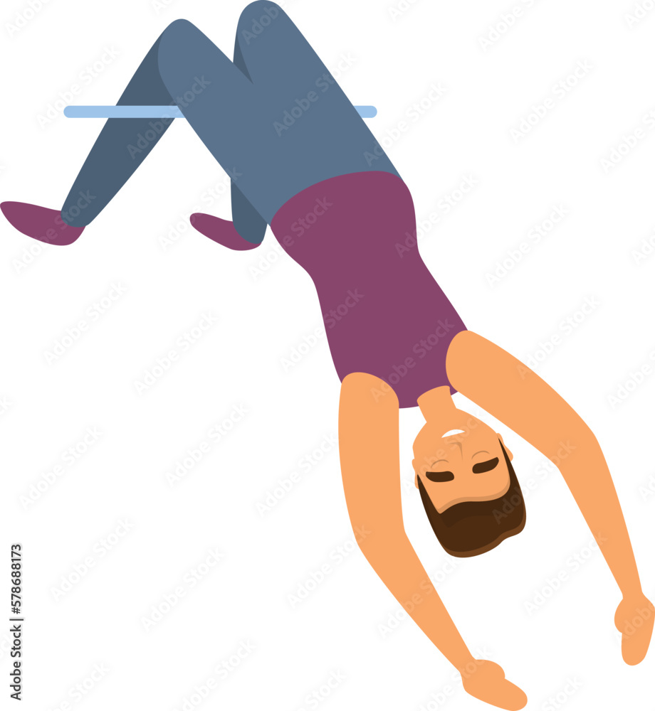 Man acrobat icon cartoon vector. Aerial hoop. Carnival balancing Stock ...