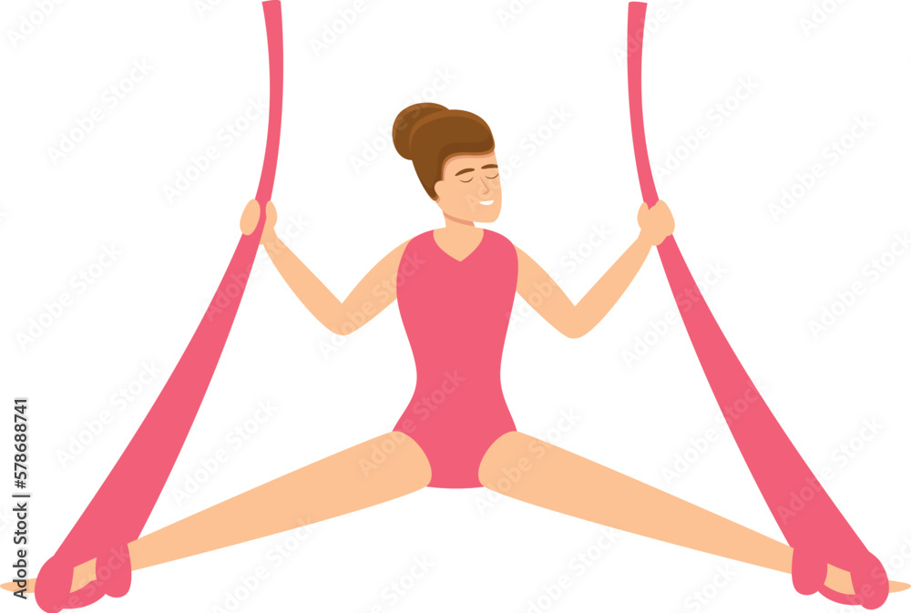 Girl balancing icon cartoon vector. Aerial acrobat. Sport art Stock ...