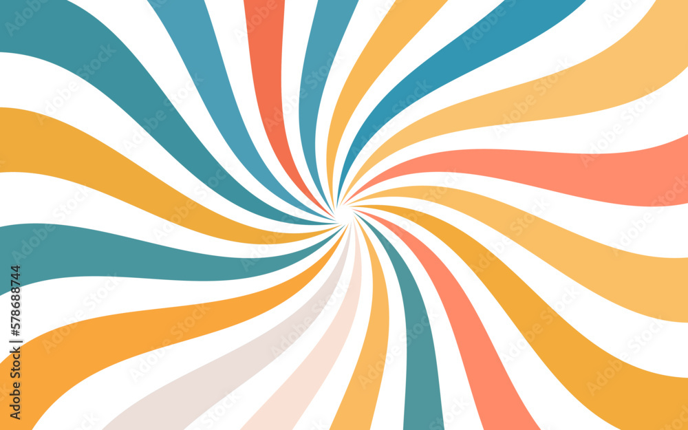 retro starburst or sunburst background vector pattern with a vintage color palette of burgundy ...