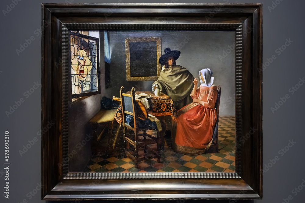 Interior of known Amsterdam Rijksmuseum dedicated to arts and history ...