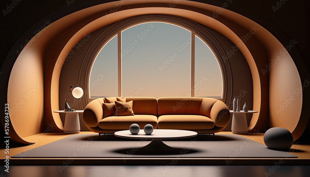 Living room interior background, created with Generative AI technology ...