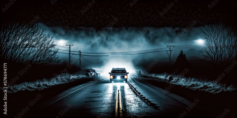 A mysterious Ford car from Missouri is parked in a deserted street of ...