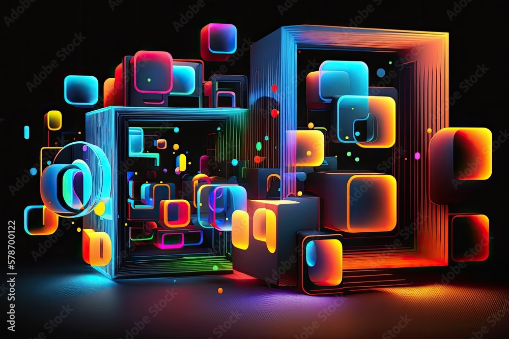 color changing neon blobs as a background abstraction. Light up the ...