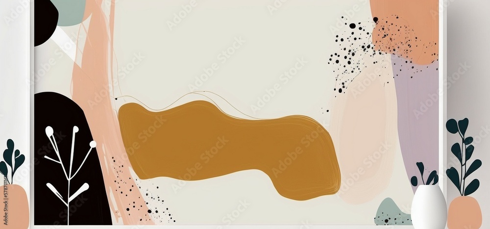 Neutral flat and Minimalist Boho Aesthetic abstract background ...