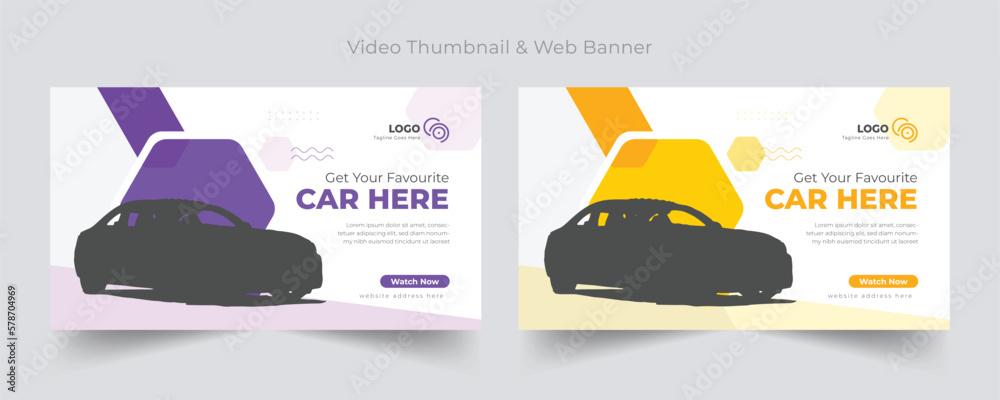 Car sale promotion youtube thumbnail, social media and web banner ...
