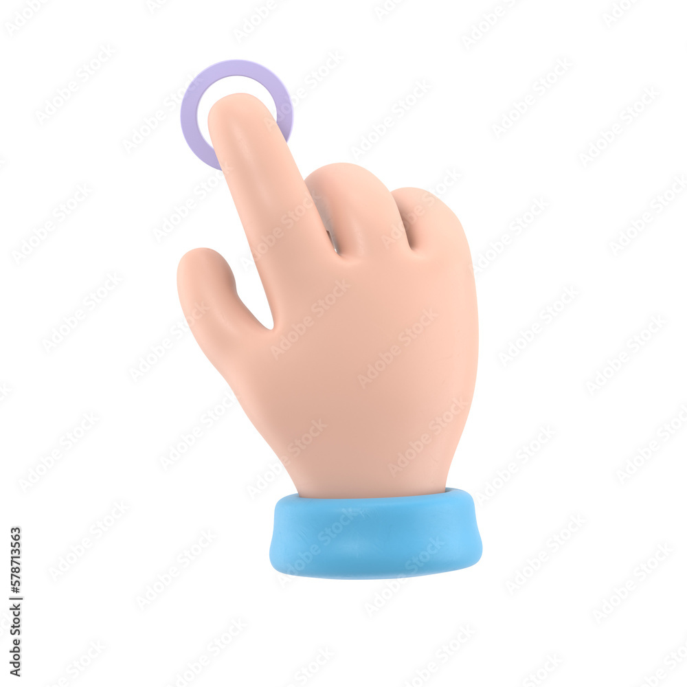 Transparent Backgrounds Mock-up.3D illustration hand Touch Button ...