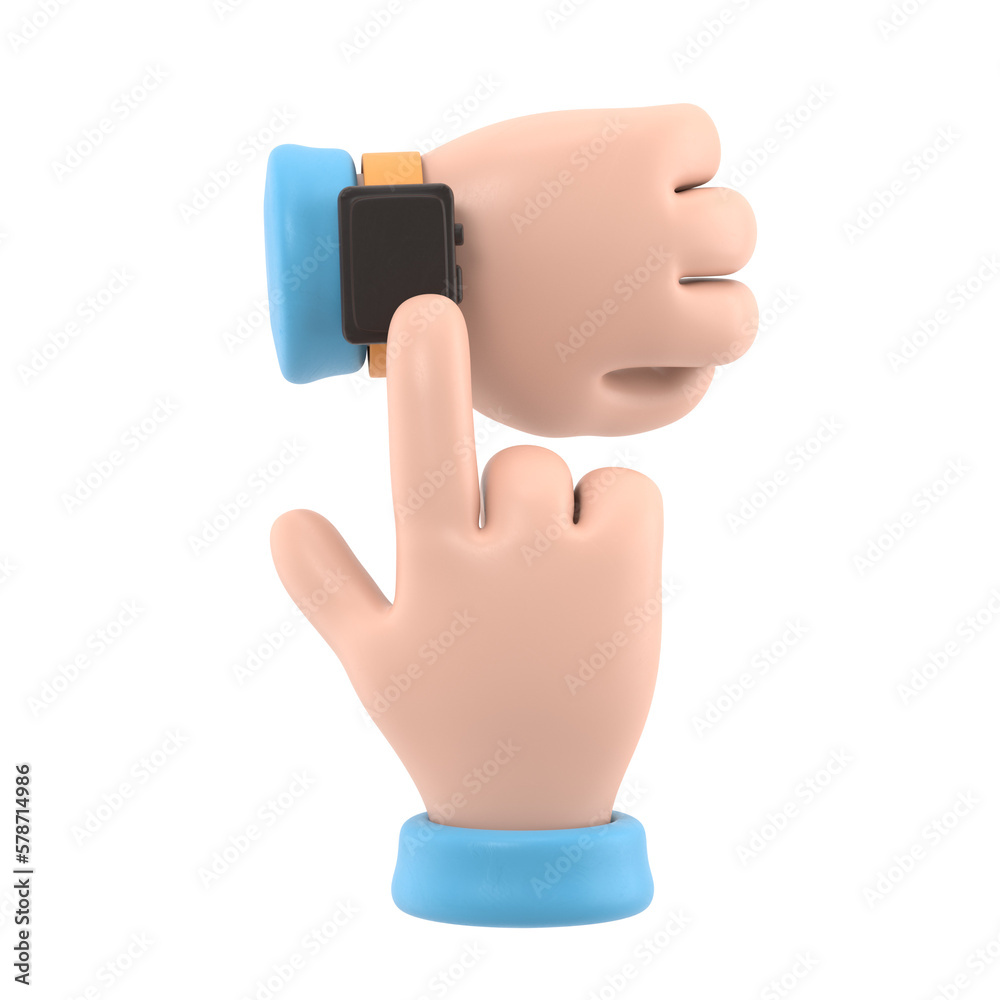 Transparent Backgrounds Mock-up.Looking time. Human in a suit watching ...